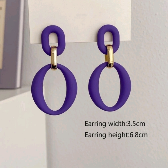 SHEIN | Jewelry | New Purple And Gold Chain Link Earrings | Poshmark